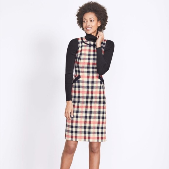 Boden | Dresses | Boden Deborah British Mallalieus Tweed Wool Red White ...